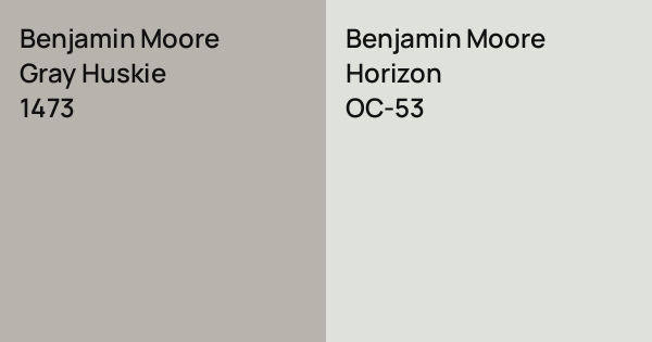 Benjamin Moore Gray Huskie vs. Benjamin Moore Horizon comparison
