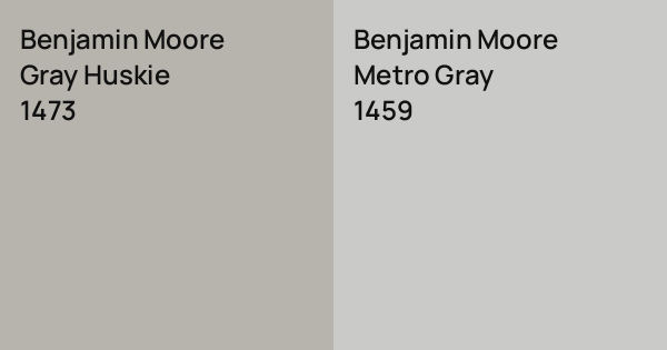 Benjamin Moore Gray Huskie vs. Benjamin Moore Metro Gray comparison