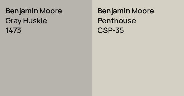 Benjamin Moore Gray Huskie vs. Benjamin Moore Penthouse comparison