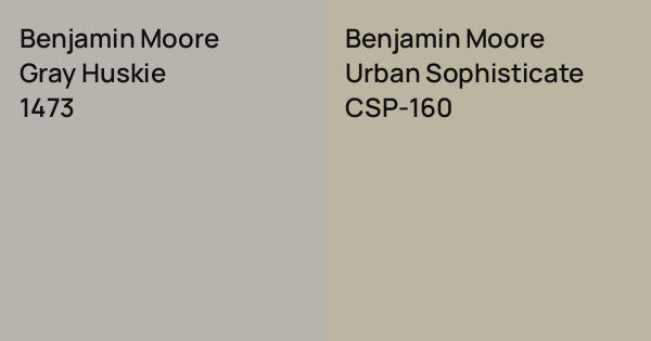 Benjamin Moore Gray Huskie vs. Benjamin Moore Urban Sophisticate comparison