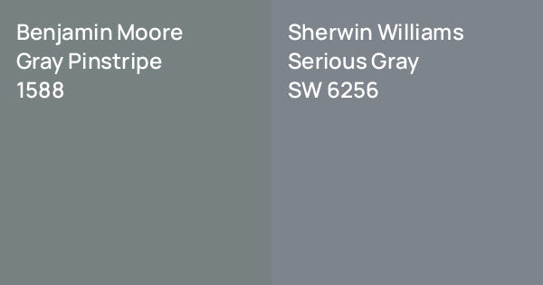 Benjamin Moore Gray Pinstripe vs. Sherwin Williams Serious Gray comparison