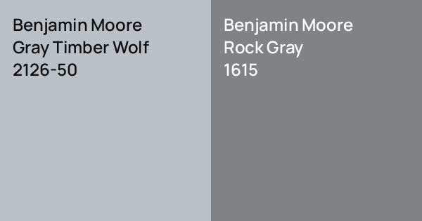 Benjamin Moore Gray Timber Wolf vs. Benjamin Moore Rock Gray comparison