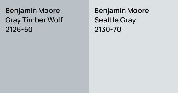Benjamin Moore Gray Timber Wolf vs. Benjamin Moore Seattle Gray comparison