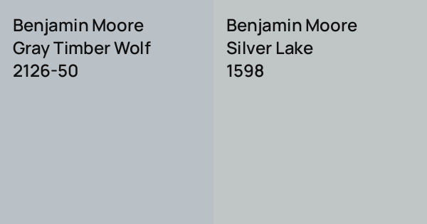 Benjamin Moore Gray Timber Wolf vs. Benjamin Moore Silver Lake comparison
