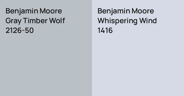 Benjamin Moore Gray Timber Wolf vs. Benjamin Moore Whispering Wind ...
