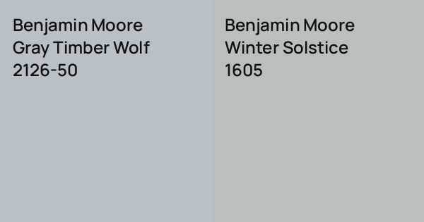 Benjamin Moore Gray Timber Wolf vs. Benjamin Moore Winter Solstice ...
