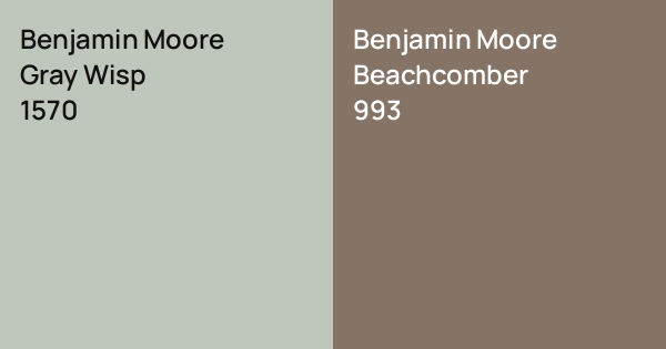 Benjamin Moore Gray Wisp vs. Benjamin Moore Beachcomber comparison
