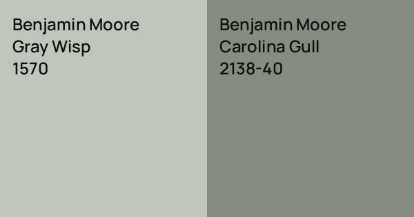 Benjamin Moore Gray Wisp vs. Benjamin Moore Carolina Gull comparison