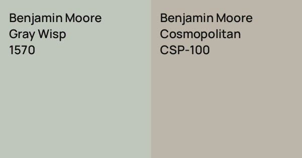 Benjamin Moore Gray Wisp vs. Benjamin Moore Cosmopolitan comparison