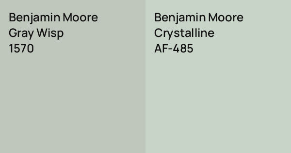 Benjamin Moore Gray Wisp vs. Benjamin Moore Crystalline comparison