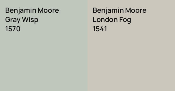 Benjamin Moore Gray Wisp vs. Benjamin Moore London Fog comparison