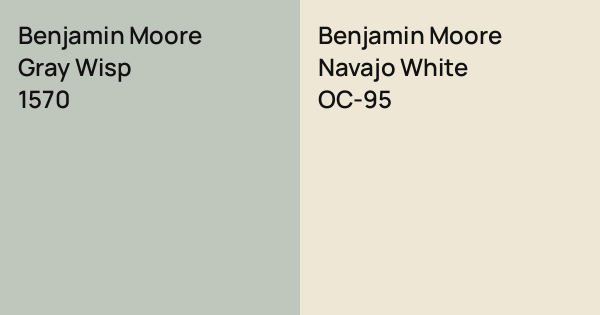 Benjamin Moore Gray Wisp vs. Benjamin Moore Navajo White comparison