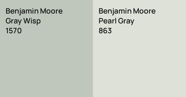 Benjamin Moore Gray Wisp vs. Benjamin Moore Pearl Gray comparison