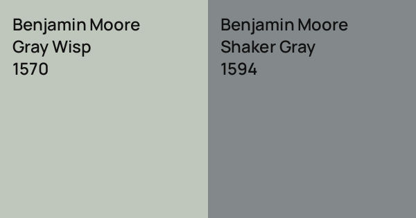 Benjamin Moore Gray Wisp vs. Benjamin Moore Shaker Gray comparison