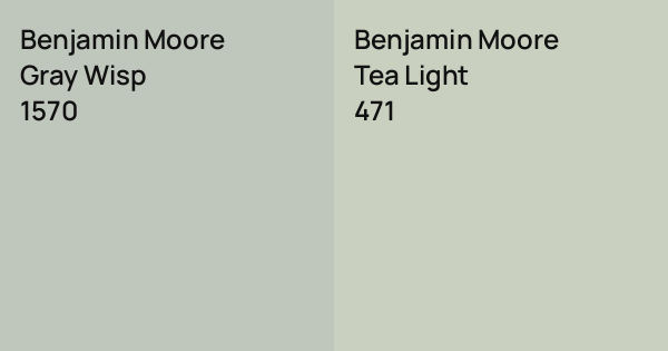 Benjamin Moore Gray Wisp vs. Benjamin Moore Tea Light comparison