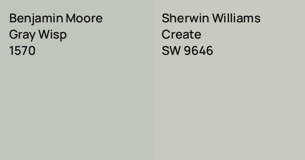 Benjamin Moore Gray Wisp vs. Sherwin Williams Create comparison