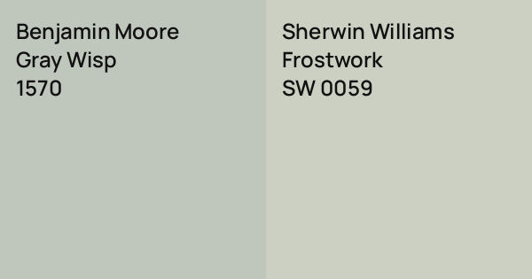 Benjamin Moore Gray Wisp vs. Sherwin Williams Frostwork comparison
