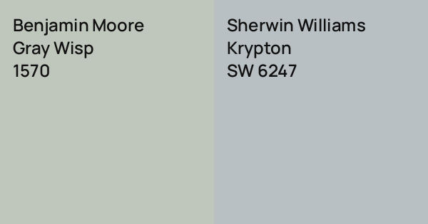 Benjamin Moore Gray Wisp vs. Sherwin Williams Krypton comparison