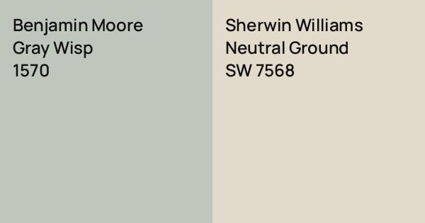 Benjamin Moore Gray Wisp vs. Sherwin Williams Neutral Ground comparison