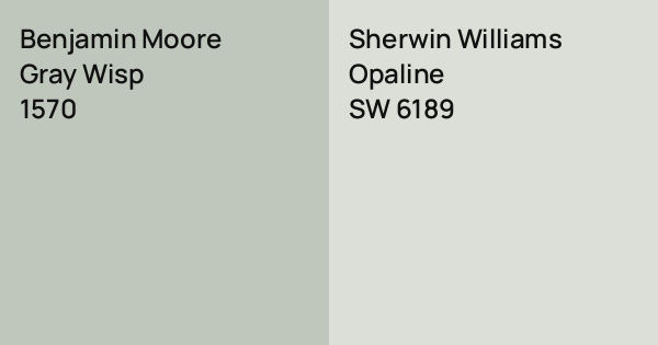 Benjamin Moore Gray Wisp vs. Sherwin Williams Opaline comparison