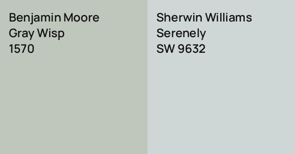 Benjamin Moore Gray Wisp vs. Sherwin Williams Serenely comparison