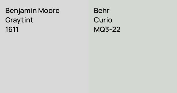 Benjamin Moore Graytint vs. Behr Curio comparison