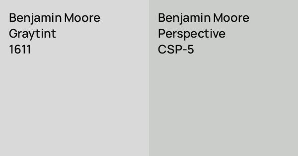 Benjamin Moore Graytint vs. Benjamin Moore Perspective comparison