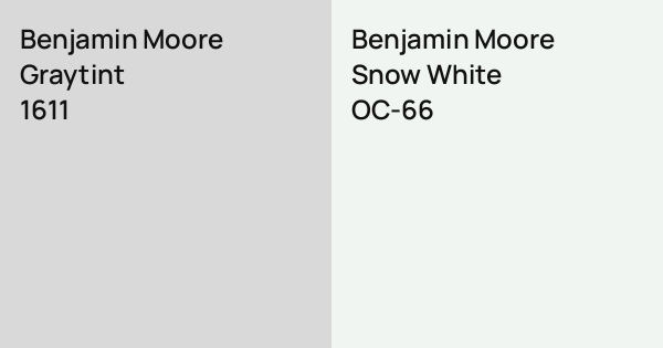 Benjamin Moore Graytint vs. Benjamin Moore Snow White comparison
