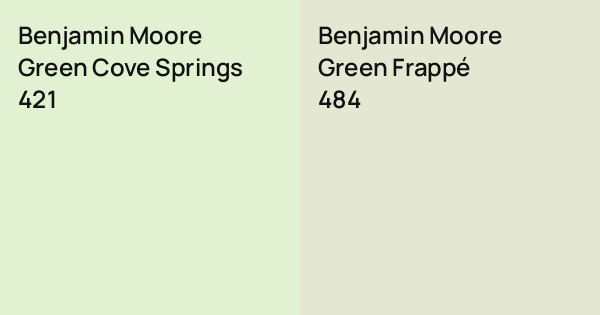 Benjamin Moore Green Cove Springs vs. Benjamin Moore Green Frappé ...