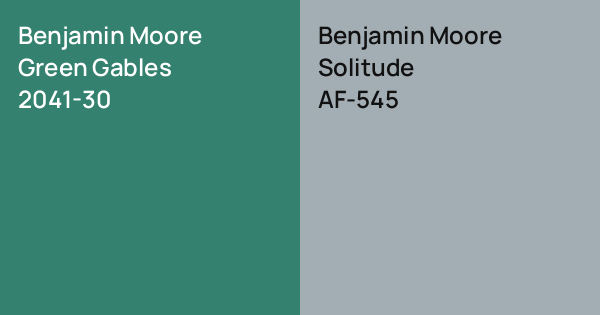 Benjamin Moore Green Gables vs. Benjamin Moore Solitude comparison