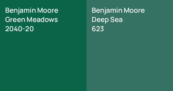 Benjamin Moore Green Meadows vs. Benjamin Moore Deep Sea comparison