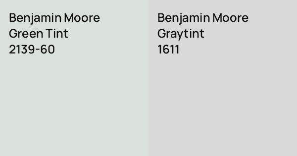 Benjamin Moore Green Tint vs. Benjamin Moore Graytint comparison