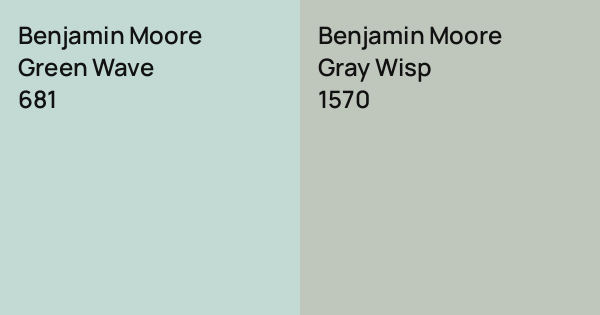 Benjamin Moore Green Wave vs. Benjamin Moore Gray Wisp comparison