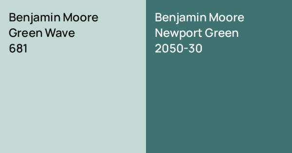 Benjamin Moore Green Wave vs. Benjamin Moore Newport Green comparison