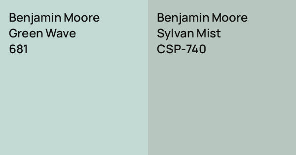 Benjamin Moore Green Wave vs. Benjamin Moore Sylvan Mist comparison
