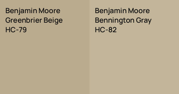 Benjamin Moore Greenbrier Beige vs. Benjamin Moore Bennington Gray ...