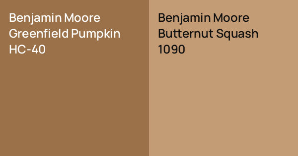 Benjamin Moore Greenfield Pumpkin vs. Benjamin Moore Butternut Squash ...