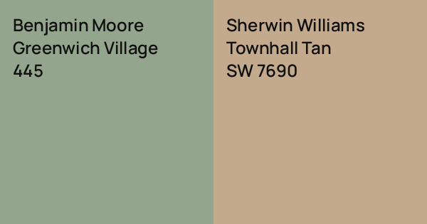 Benjamin Moore Greenwich Village vs. Sherwin Williams Townhall Tan ...