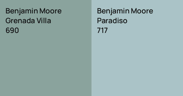 Benjamin Moore Grenada Villa vs. Benjamin Moore Paradiso comparison