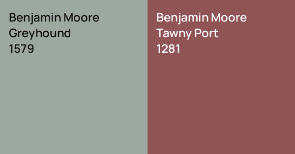 Benjamin Moore Greyhound vs. Benjamin Moore Tawny Port comparison
