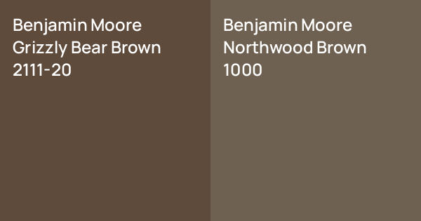Benjamin Moore Grizzly Bear Brown vs. Benjamin Moore Northwood Brown ...