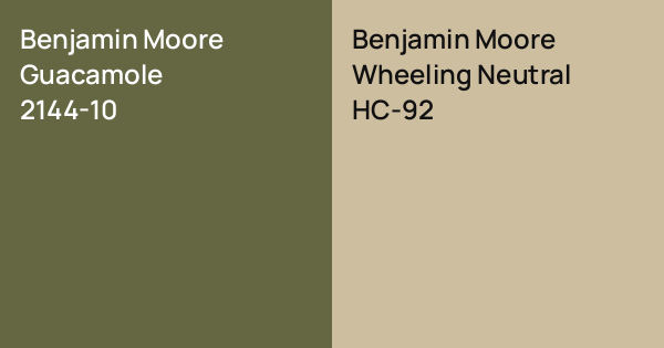 Benjamin Moore Guacamole vs. Benjamin Moore Wheeling Neutral comparison