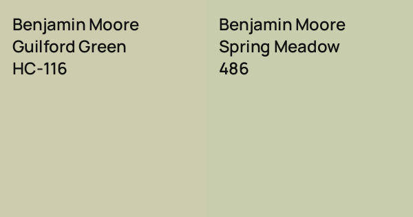 Benjamin Moore Guilford Green vs. Benjamin Moore Spring Meadow comparison