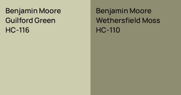 Benjamin Moore Guilford Green vs. Benjamin Moore Wethersfield Moss ...