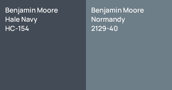 Benjamin Moore Hale Navy vs. Benjamin Moore Normandy comparison