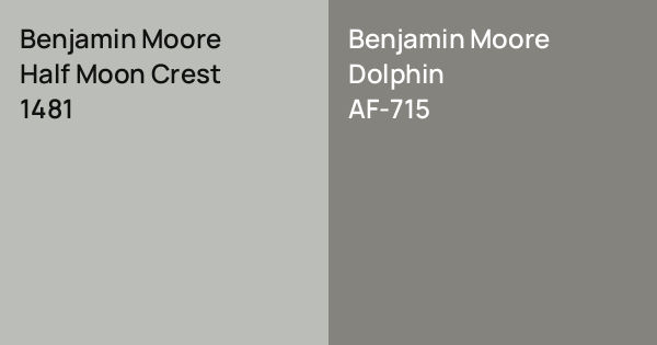 Benjamin Moore Half Moon Crest vs. Benjamin Moore Dolphin comparison