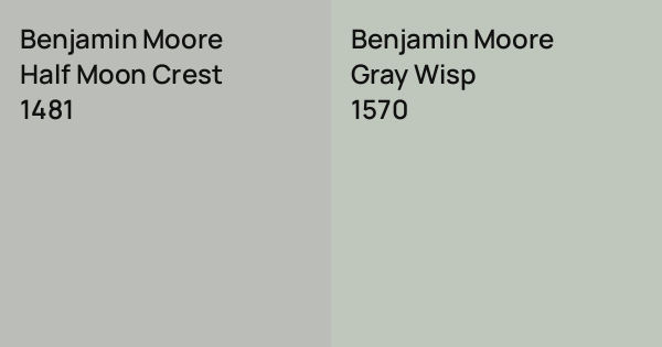 Benjamin Moore Half Moon Crest vs. Benjamin Moore Gray Wisp comparison