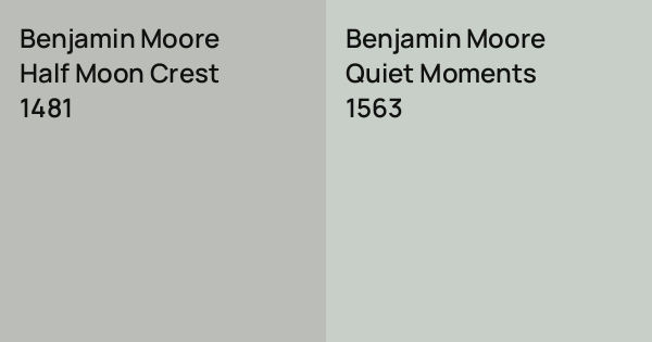 Benjamin Moore Half Moon Crest vs. Benjamin Moore Quiet Moments comparison