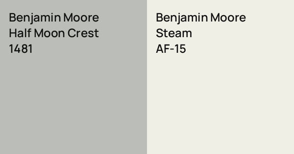 Benjamin Moore Half Moon Crest vs. Benjamin Moore Steam comparison
