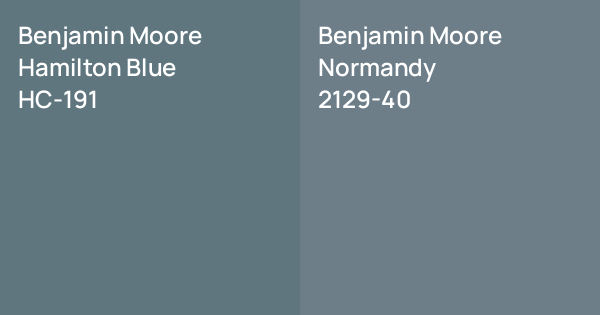 Benjamin Moore Hamilton Blue vs. Benjamin Moore Normandy comparison